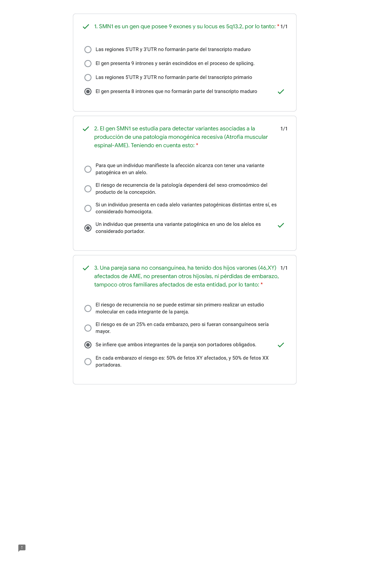 Correciones - Recuperatorio del Examen de Genética 12-02-2021 - 1/ Las ...