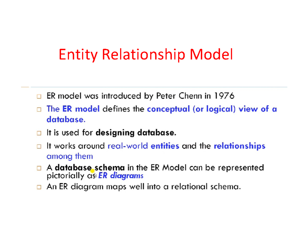 1 ER Models - /////////////// - Database Management Systems - Entity ...