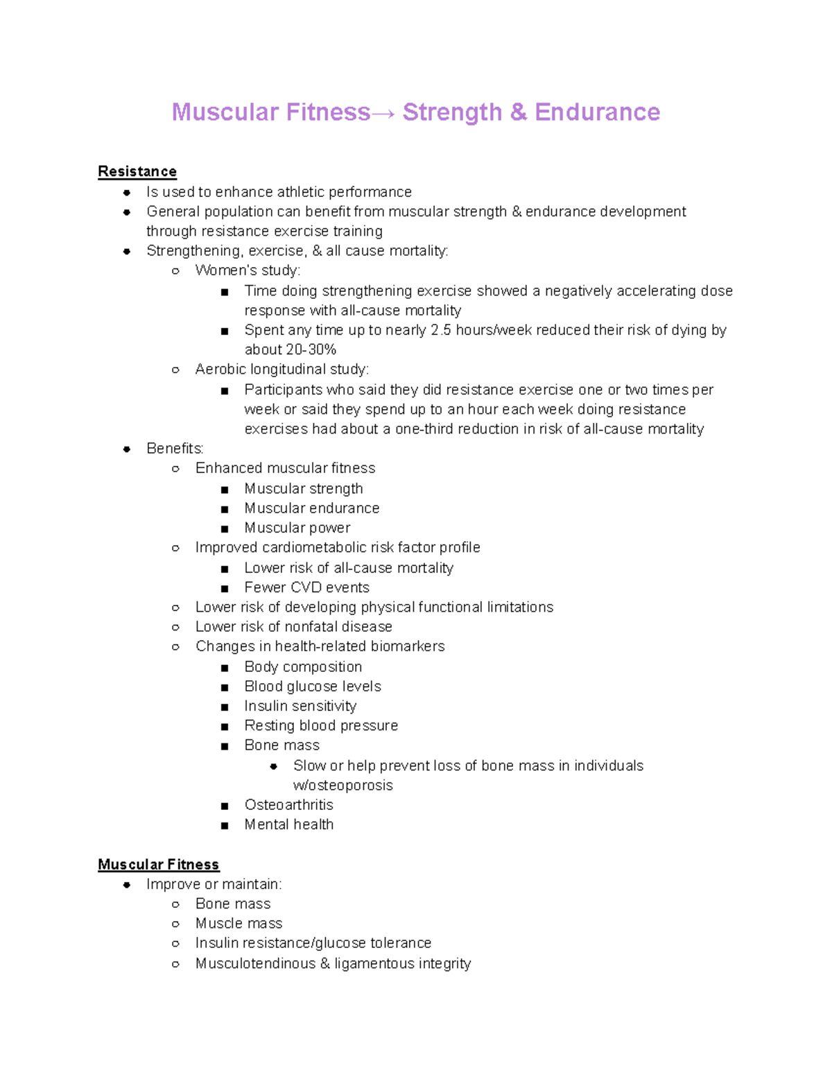 Muscular strength and endurance-2 - Muscular Fitness→ Strength ...
