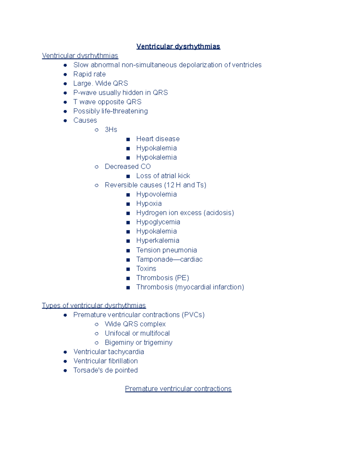 Ventricular dysrhythmia - Ventricular dysrhythmias Ventricular ...