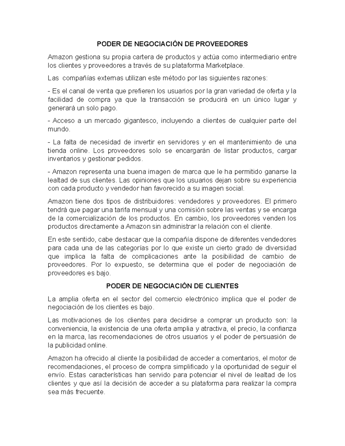 Poder DE Negociación DE Proveedores Y Clientes - PODER DE NEGOCIACIÓN ...