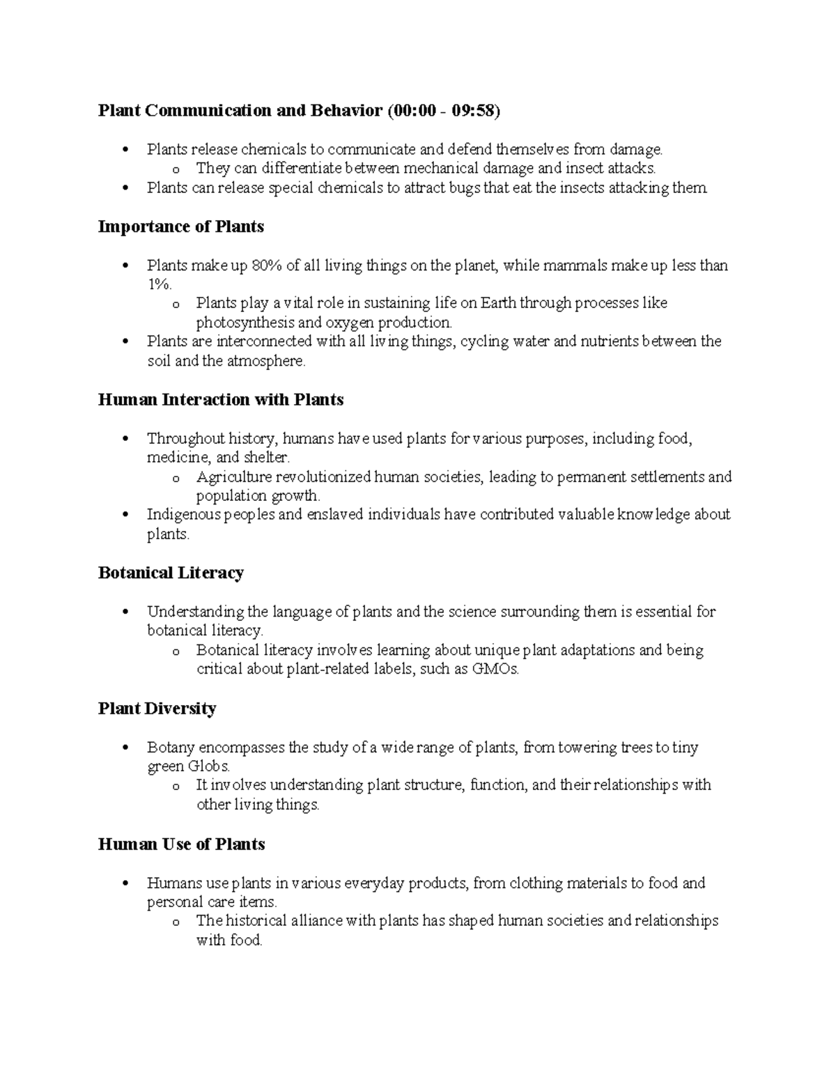 Plant Biology Notes 1 - Plant Communication and Behavior (00:00 - 09:58 ...