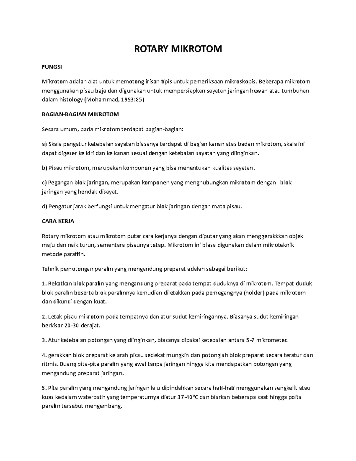 Rotary Mikrotom - ROTARY MIKROTOM FUNGSI Mikrotom adalah alat untuk ...