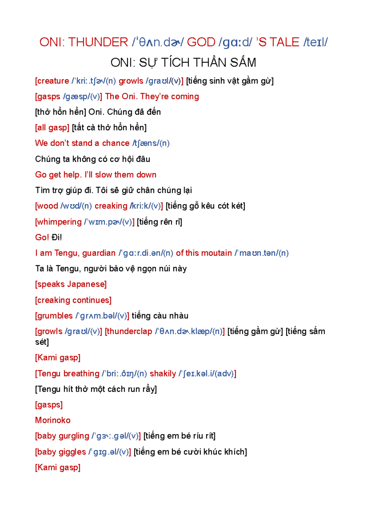 S1E1 Onari's Kushi Power - ONI: THUNDER / ˈ ʌθ n ɚ/ GOD / ɡɑːd / ’S ...