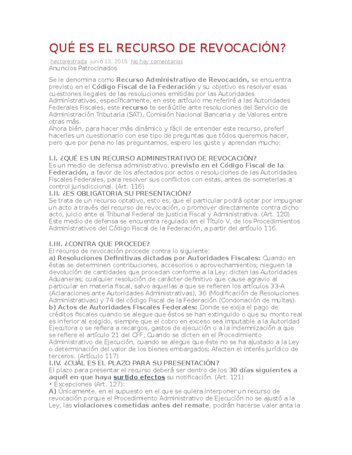 QUÉ ES EL Recurso DE Revocación - QUÉ ES EL RECURSO DE REVOCACIÓN ...