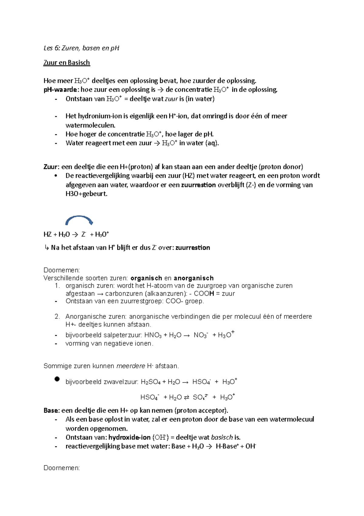 Les 6 zuren, basen en p H - chemisch rekenen - Hogeschool Utrecht ...
