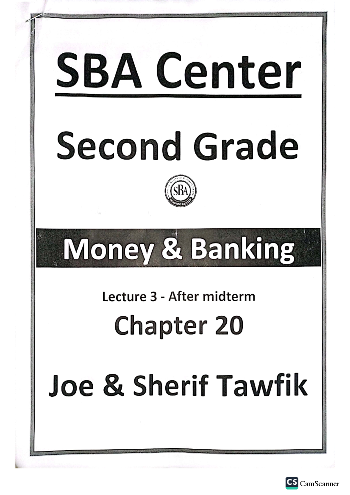 M&B CH 20 - Economic - SBA Center Second Grade MANANA APPROVED SBA ...