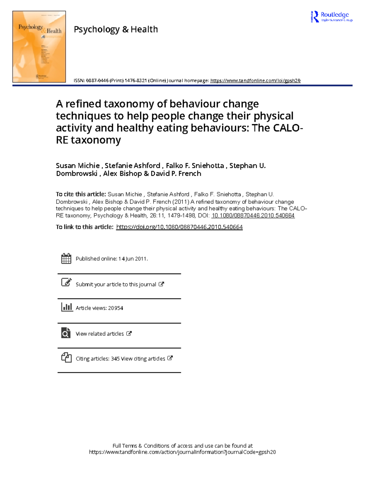 A refined taxonomy of behaviour change techniques to help people change ...