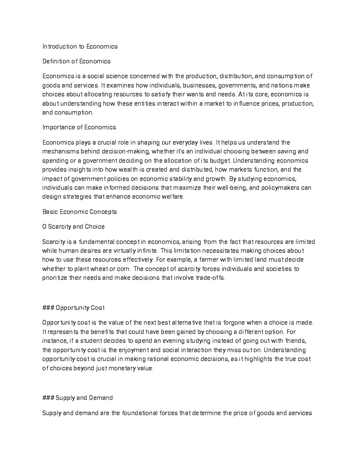 Principles of Economy - Introduction to Economics Definition of ...
