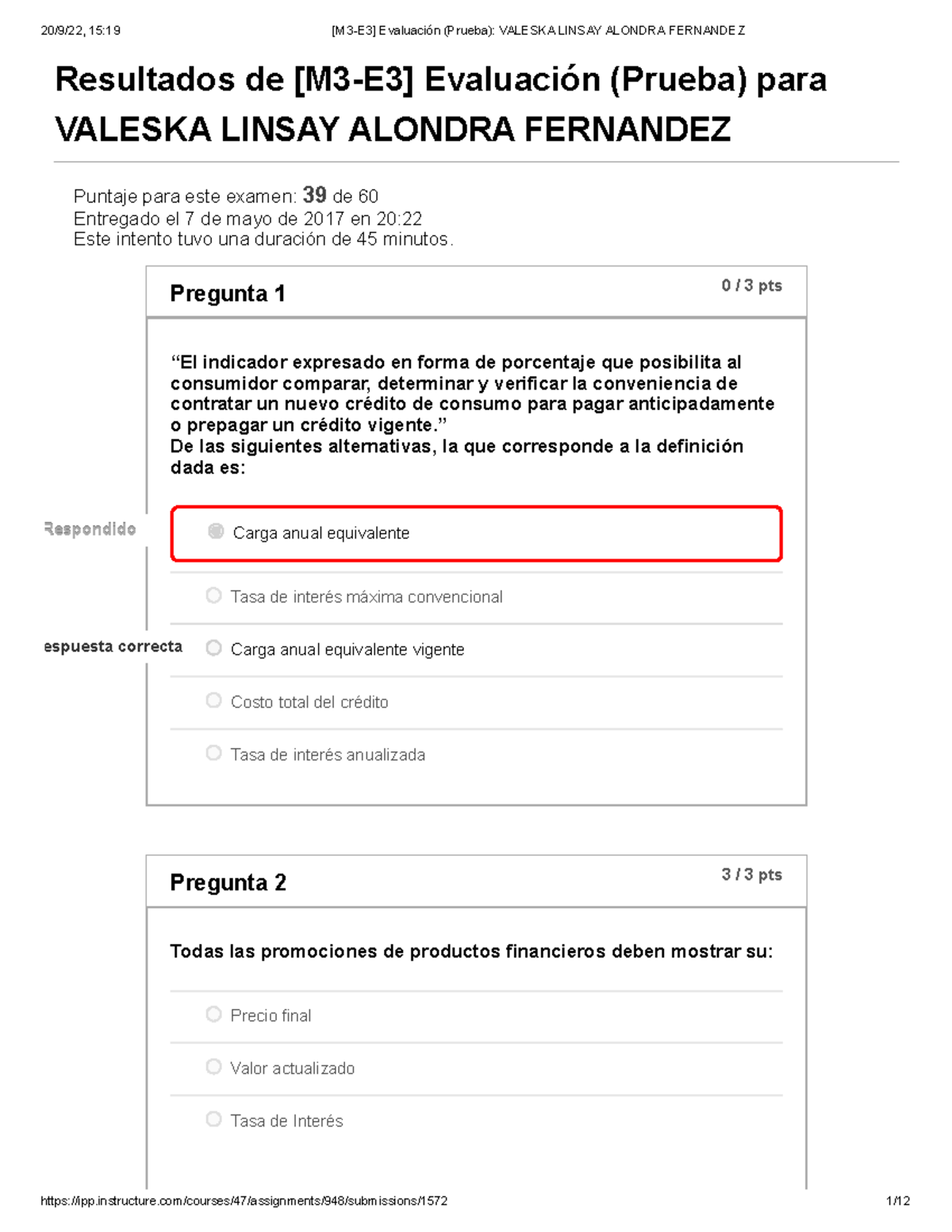 [M3-E3] Evaluación (Prueba) der empres - Resultados de [M3-E3] Evaluación (Prueba) para VALESKA ...