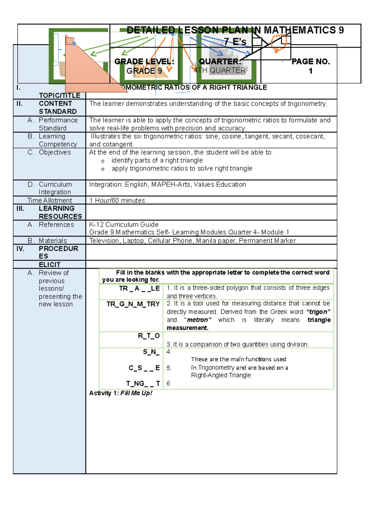 Tiwan LP 6Trigo - mathematics detailed lesson plan for grade 7 ...