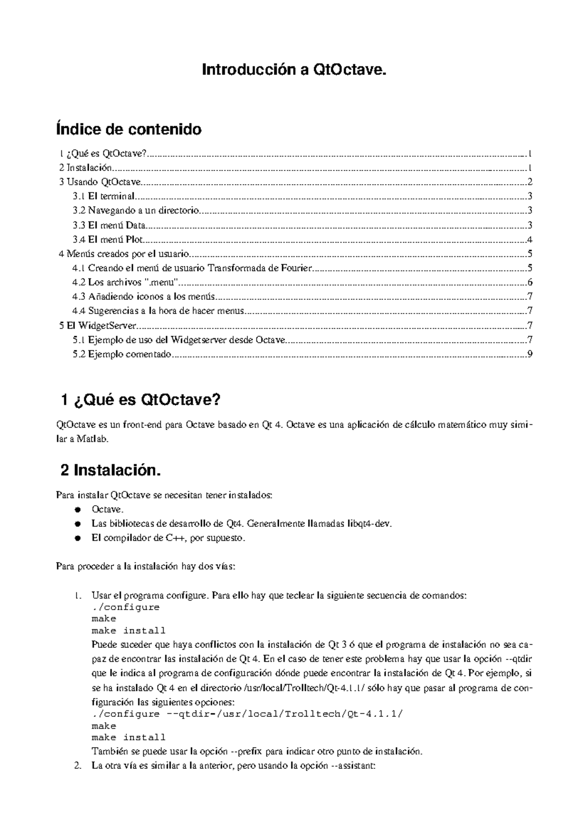 Guia qtoctave - tutorial octave - Introducción a QtOctave. Índice de contenido 1 ¿Qué es - Studocu