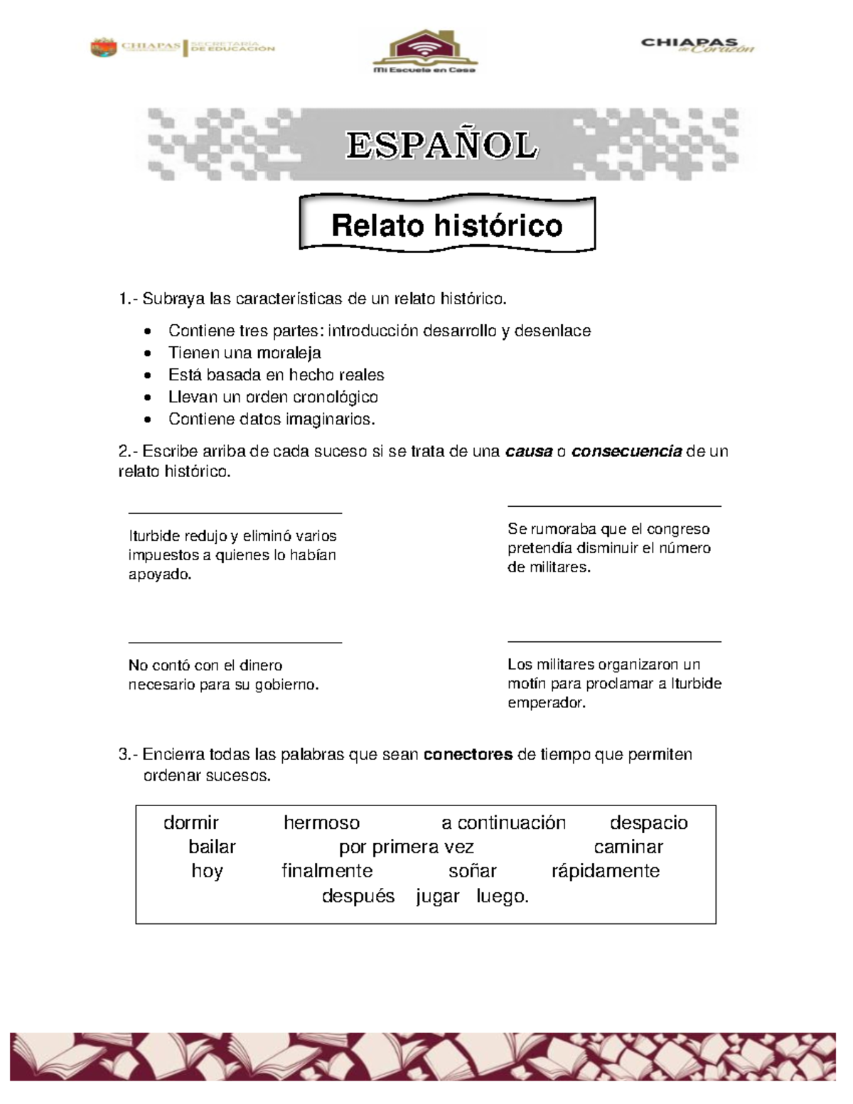 Cuaderno DE Repaso 5to grado primaria (1) - 1.- Subraya las ...