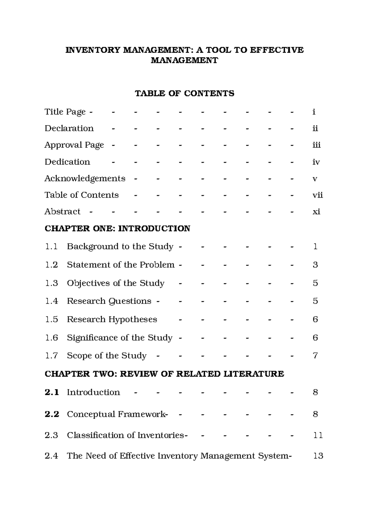 Inventory Management AS TOOL FOR Effecti - INVENTORY MANAGEMENT: A TOOL ...