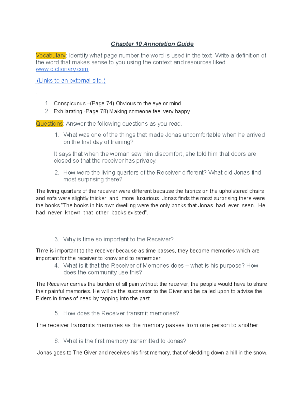 Chapter 10 Annotation Guide - Chapter 10 Annotation Guide Vocabulary: Identify what page number ...