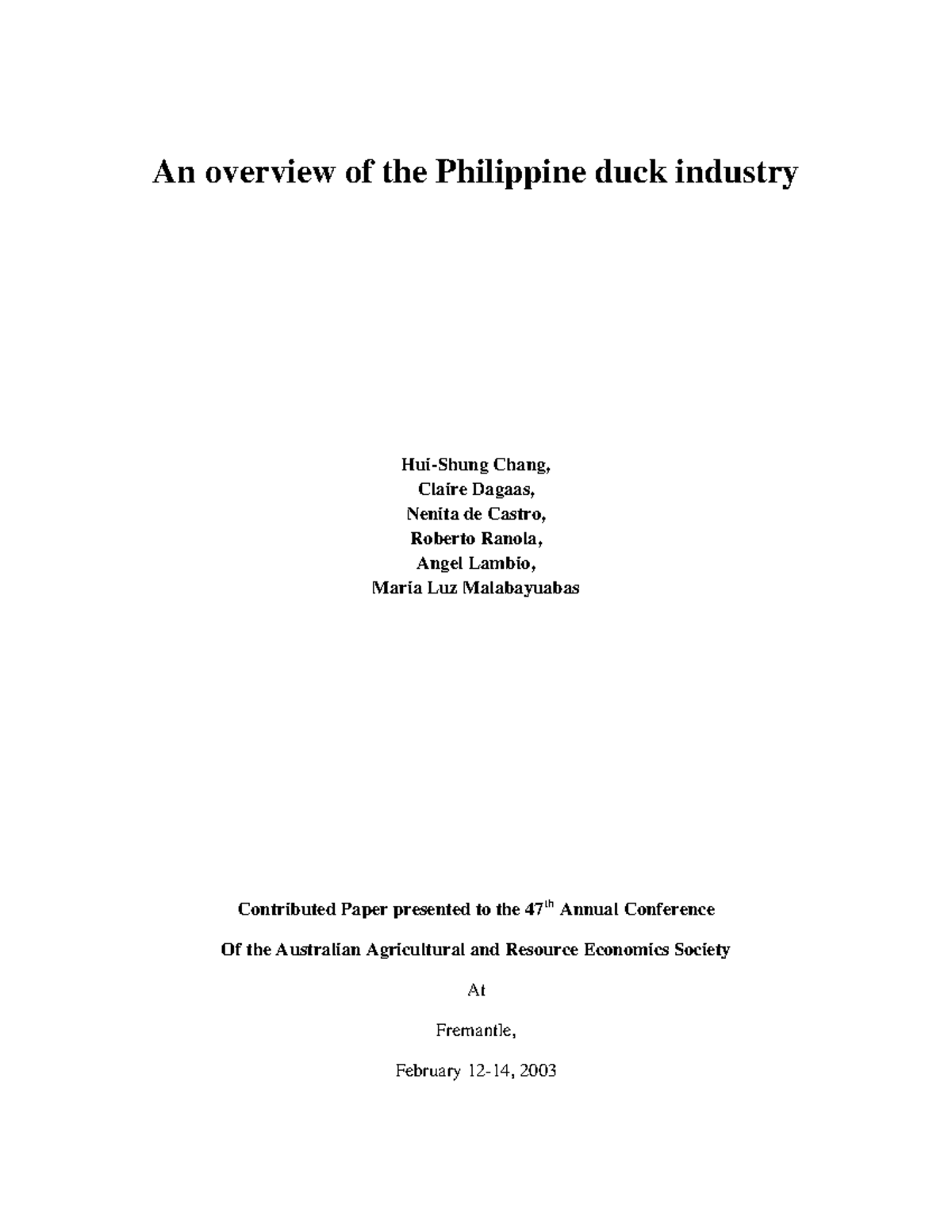 2003 chang 1 - It can be use in analysis - An overview of the ...