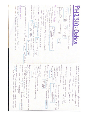 Optics Revision Notes - Full summary of the whole content - Chapter 1 ...