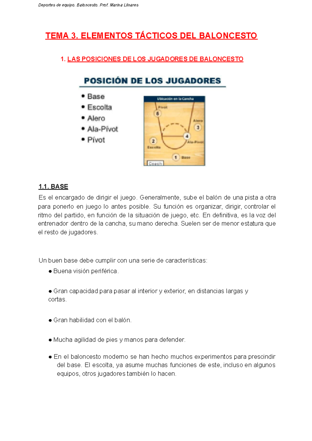 T3. Elementos tácticos del baloncesto - Deportes de equipo. Baloncesto ...