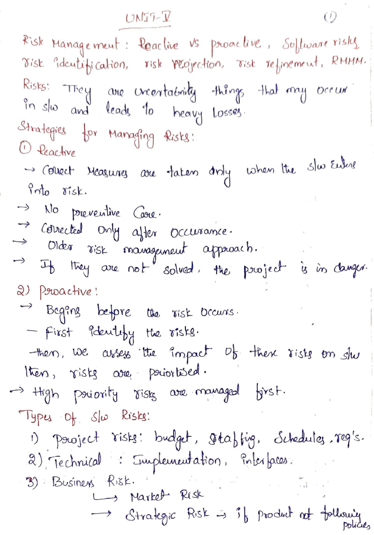2024-07-02 14-57 - Unit-5 notes - 1 Risk Management : Reactive vs ...