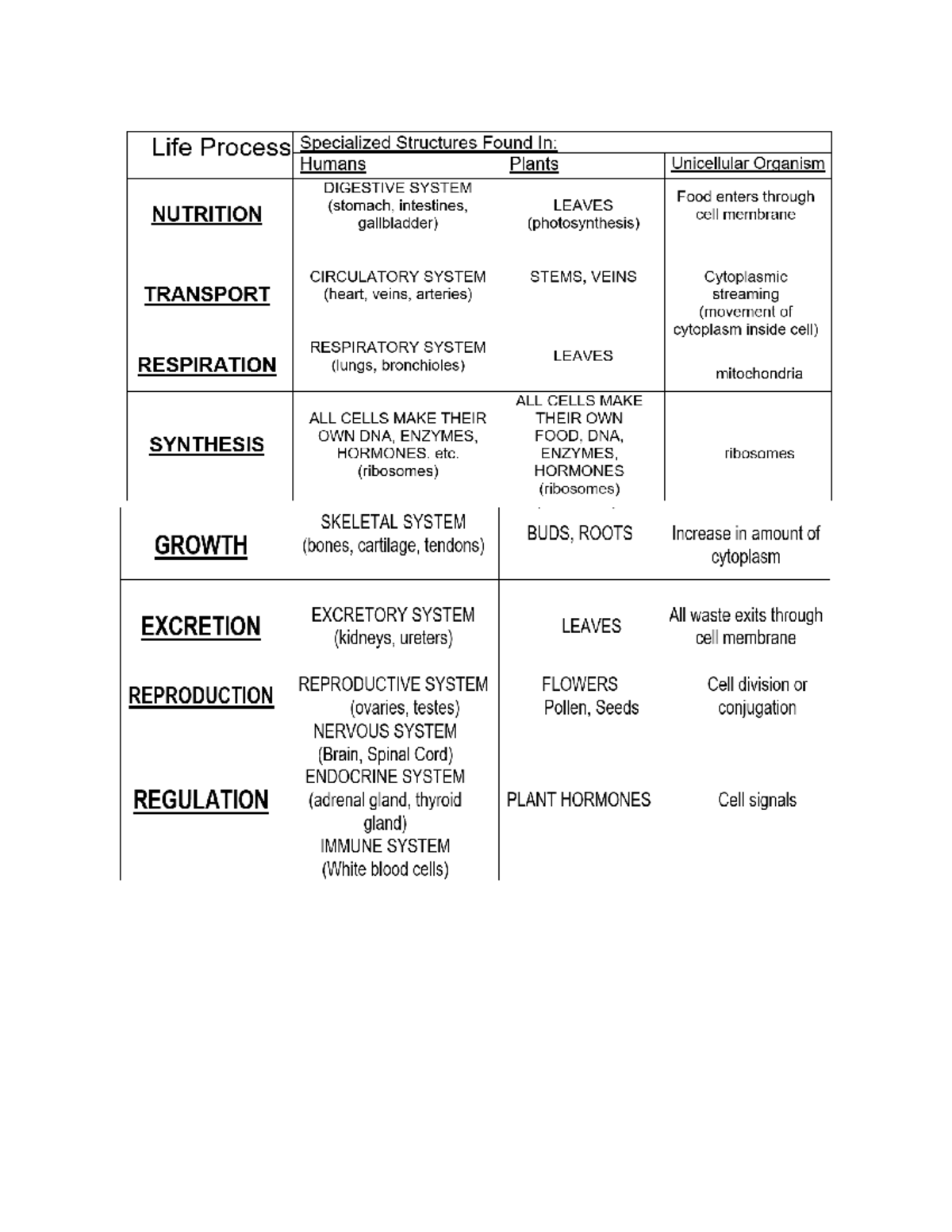 Life Processes Notes - Studocu