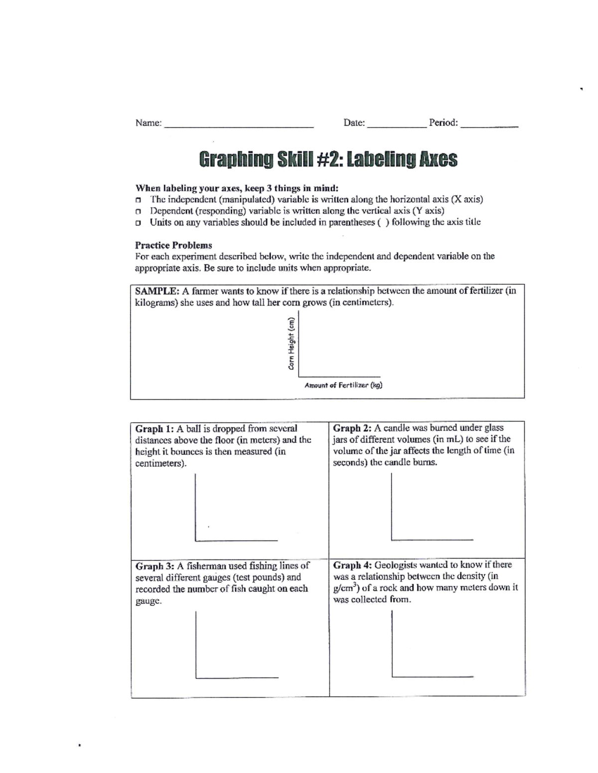 Graphing+skills+packet+2 5 - Studocu