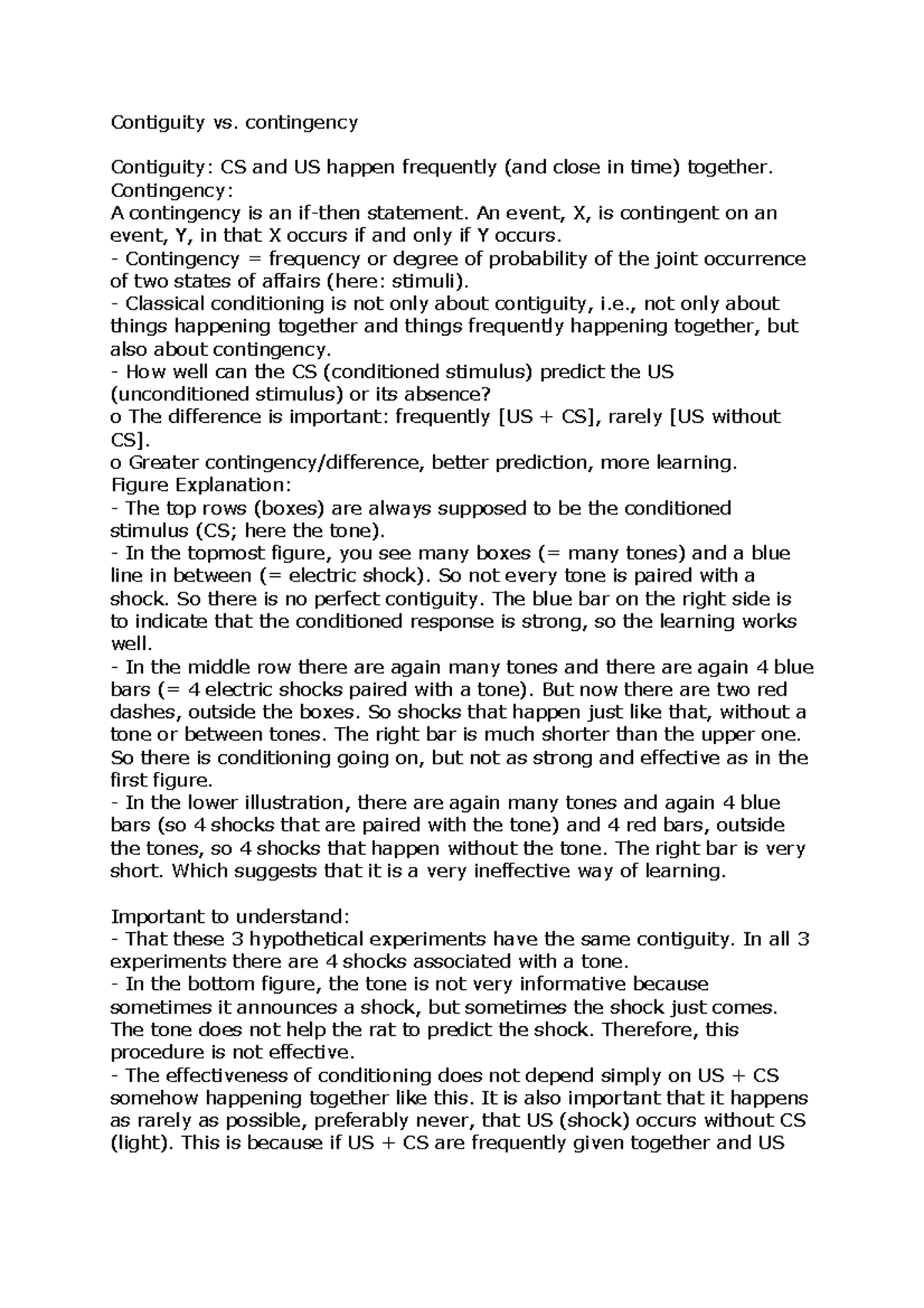 Contiguity vs - Psycho Notes - Contiguity vs. contingency Contiguity ...