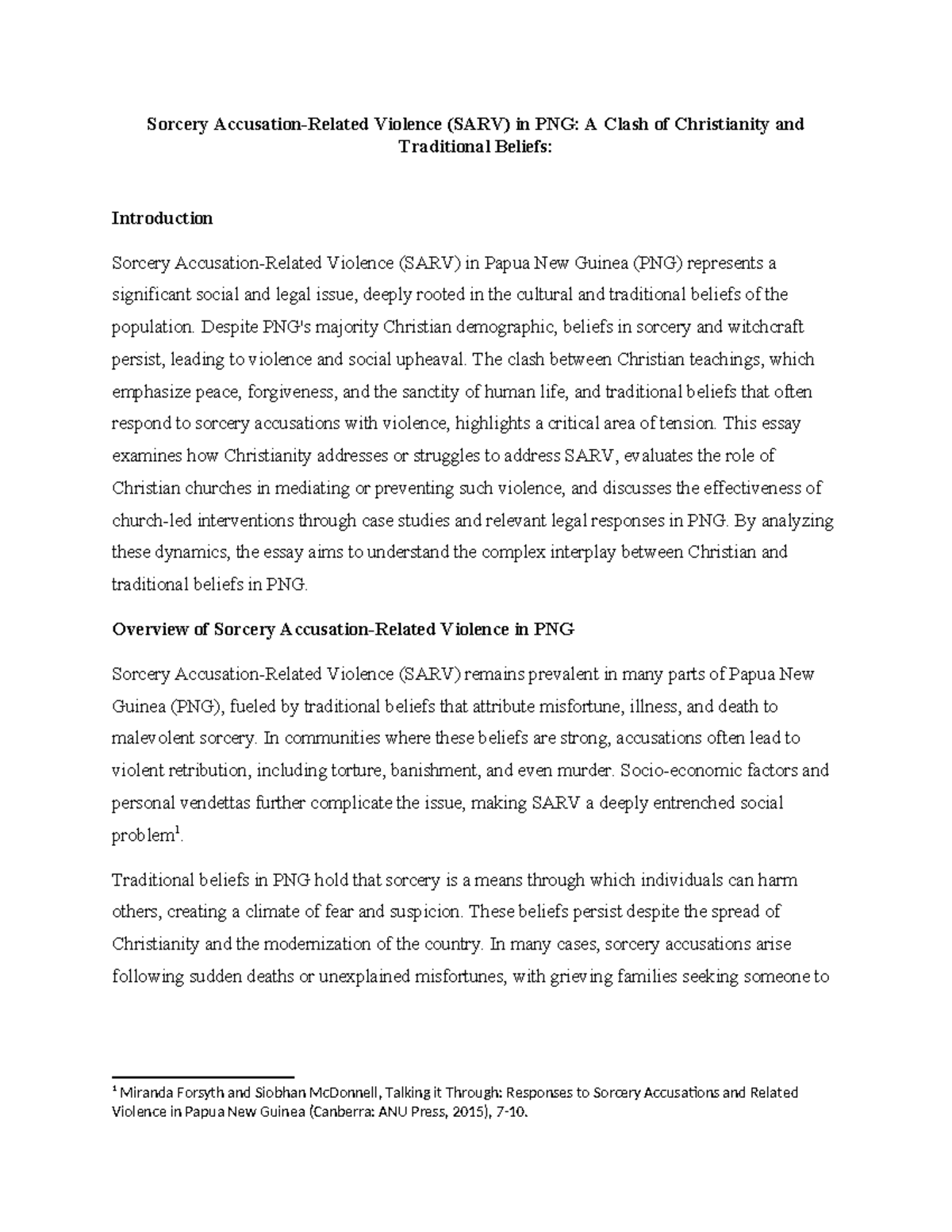Lsslr LAW COMP Assignment - Sorcery Accusation-Related Violence (SARV ...