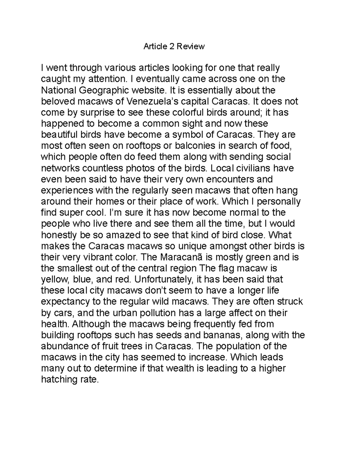 Article 2 Review - Professor Garza - Article 2 Review I went through ...