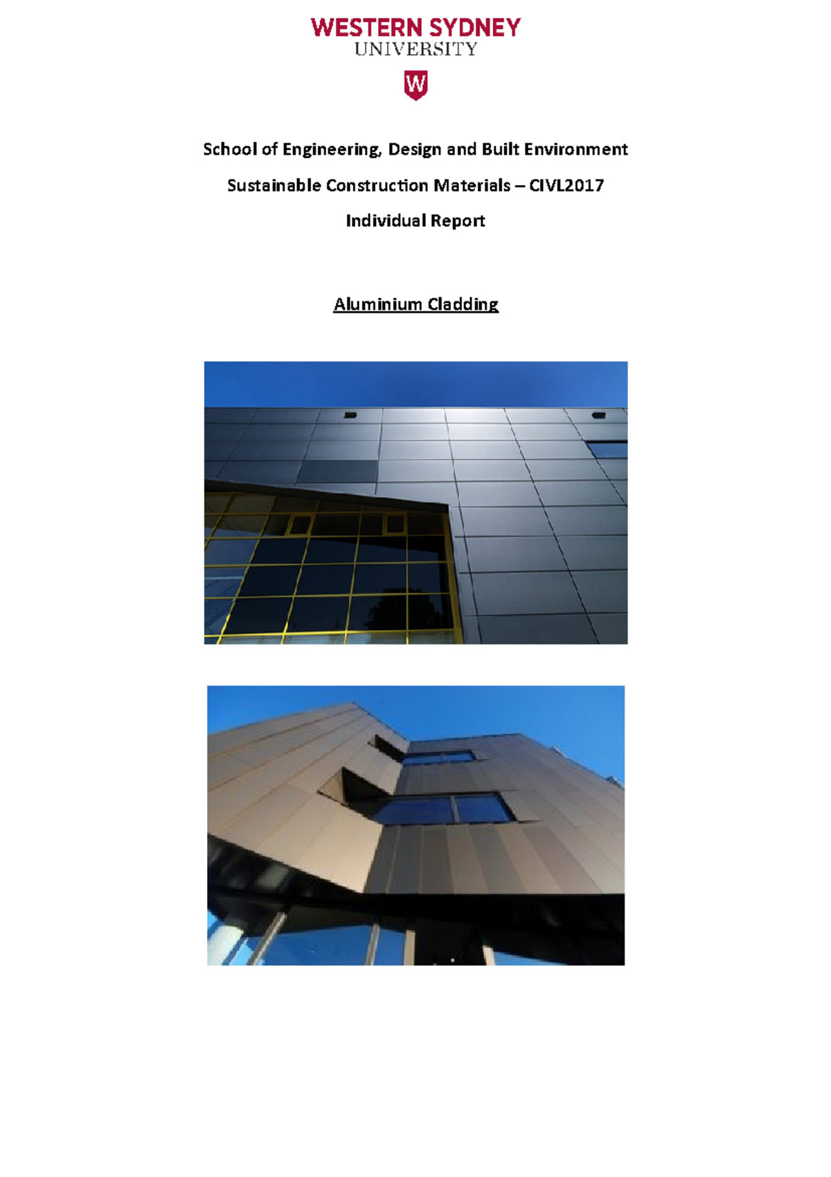 Sus material - assignment 1 - School of Engineering, Design and Built ...