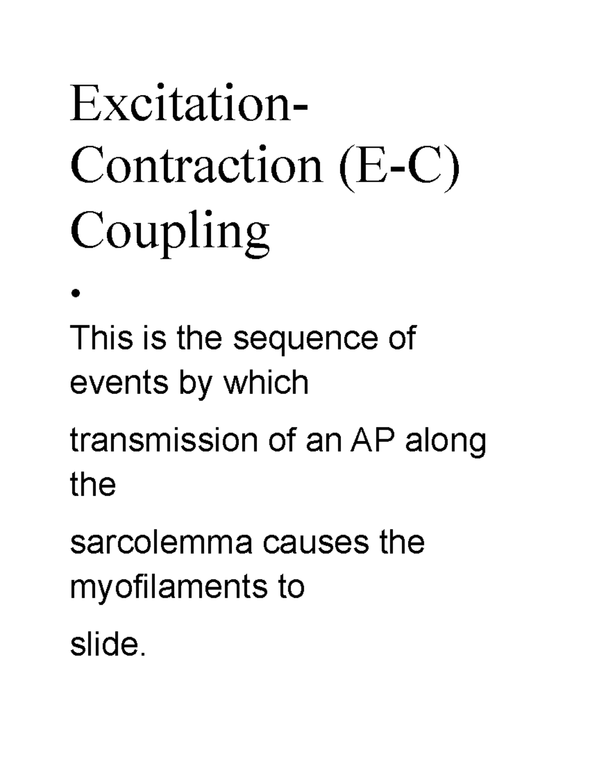 Excitation Excitation Contraction (EC) Coupling - Deprecated API usage ...