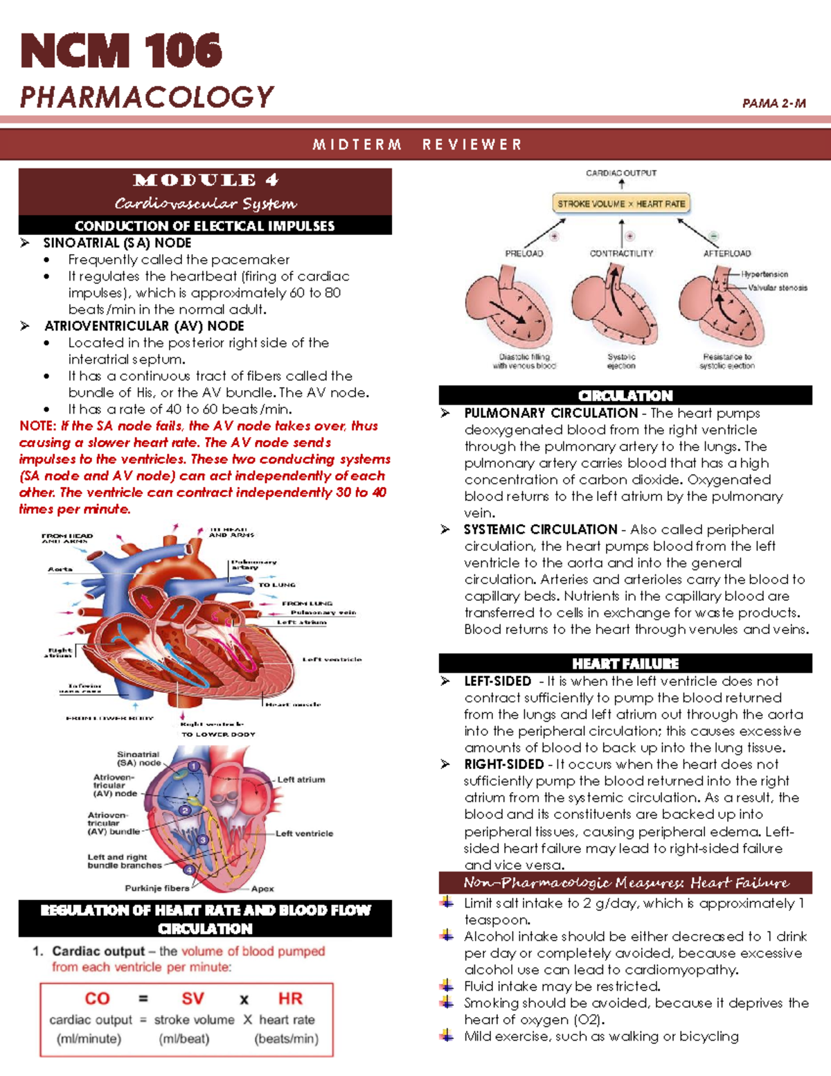 NCM 106 - M4 - knowledgeable - NCM 106 PHARMACOLOGY PAMA 2-M M I D T E R M R E V I E W E R ...