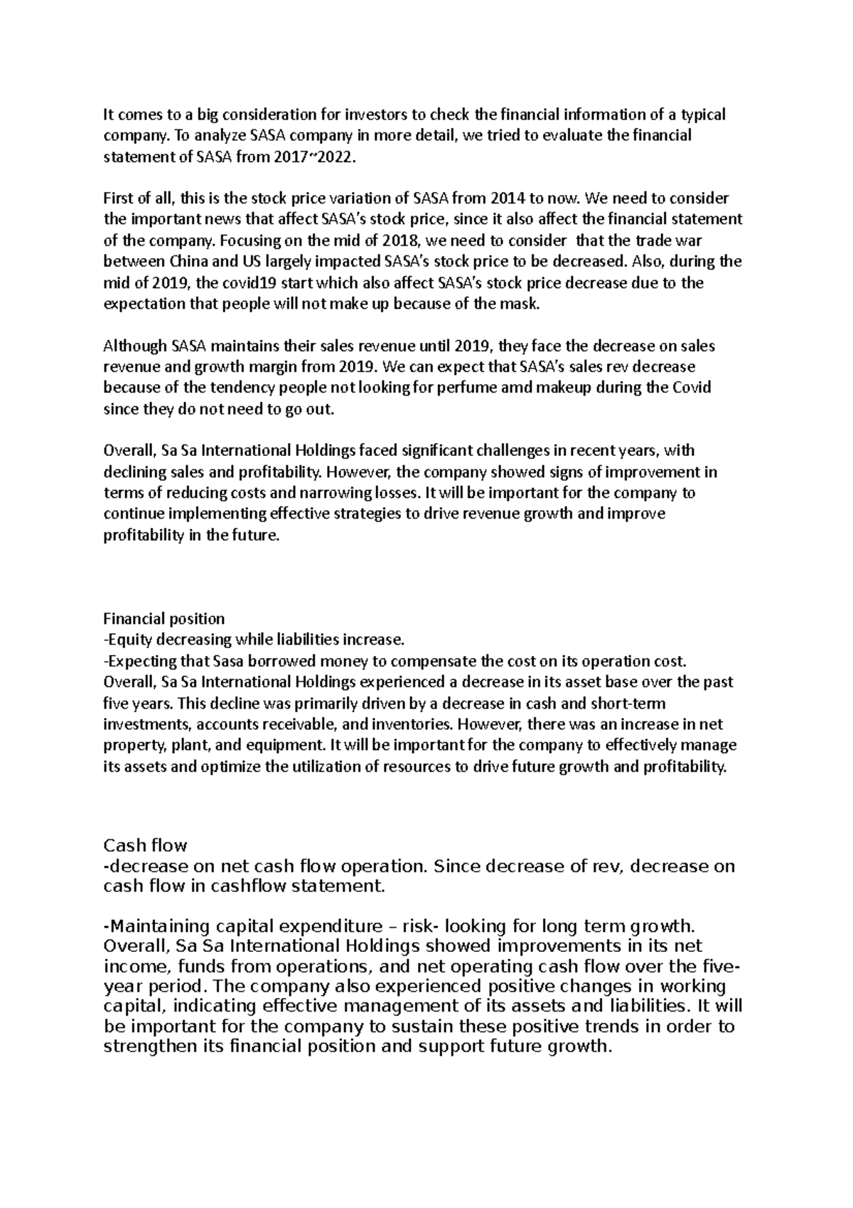 SASA script ppt - ppt - It comes to a big consideration for investors ...