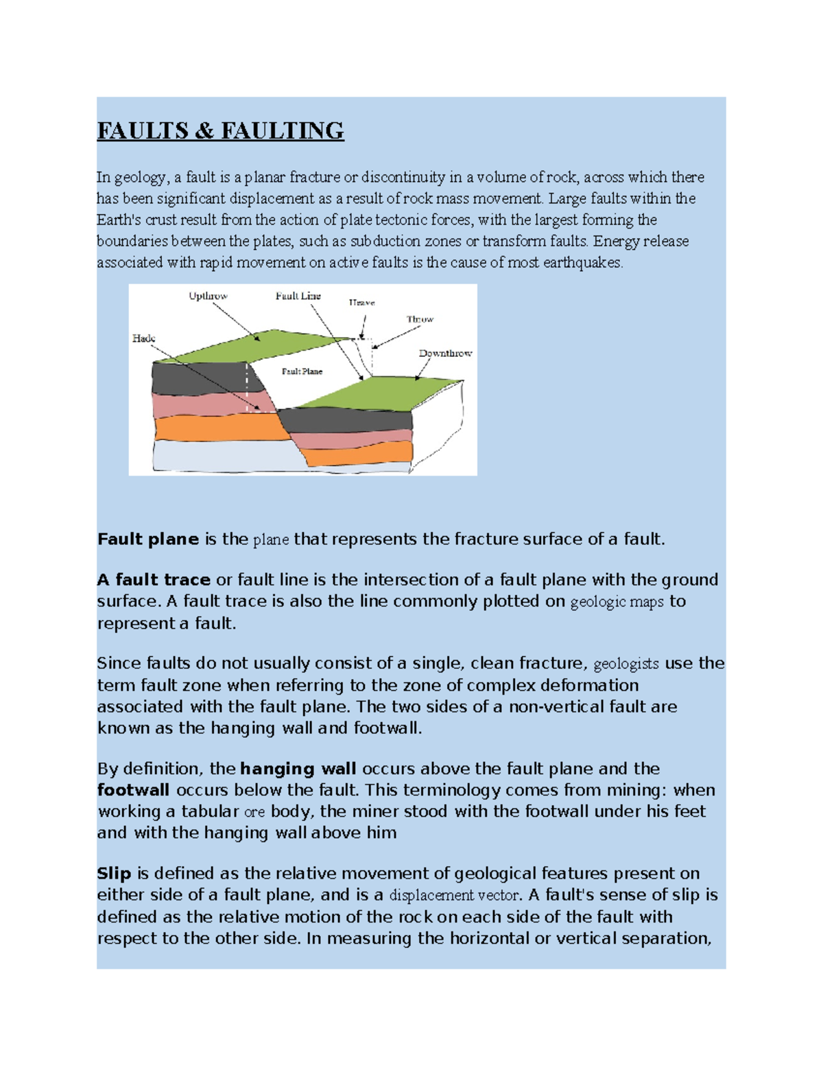 Faults - These are notes tought in civil engineering studies in the ...