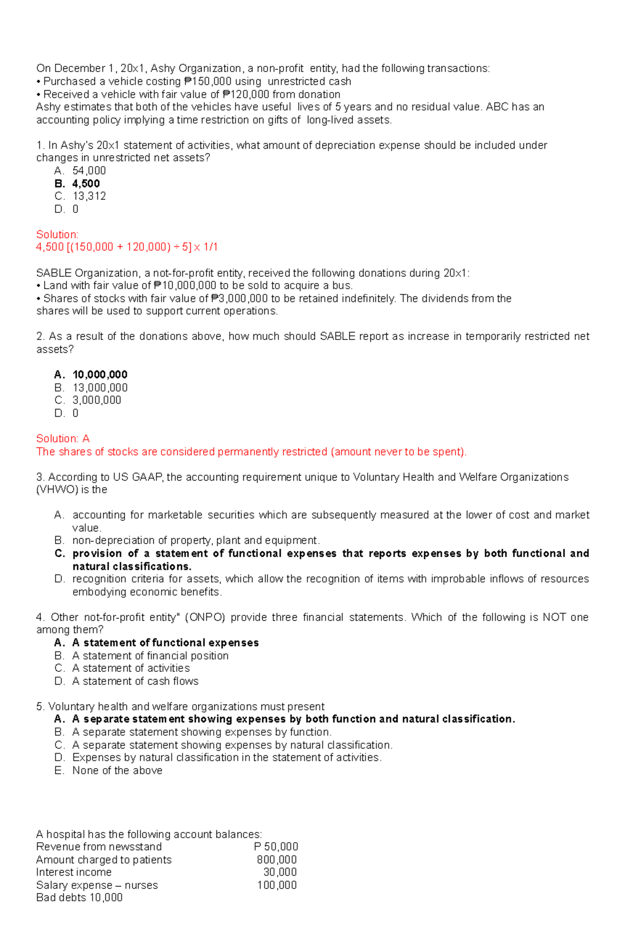 ACC 111 - P3 Quiz 1 - Govt. Acctng. - On December 1, 20x1, Ashy ...