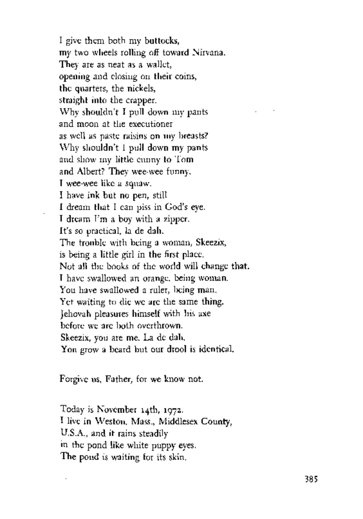 Anne Sexton - The Complete Poems 413 - I give them both my buttocks, my ...
