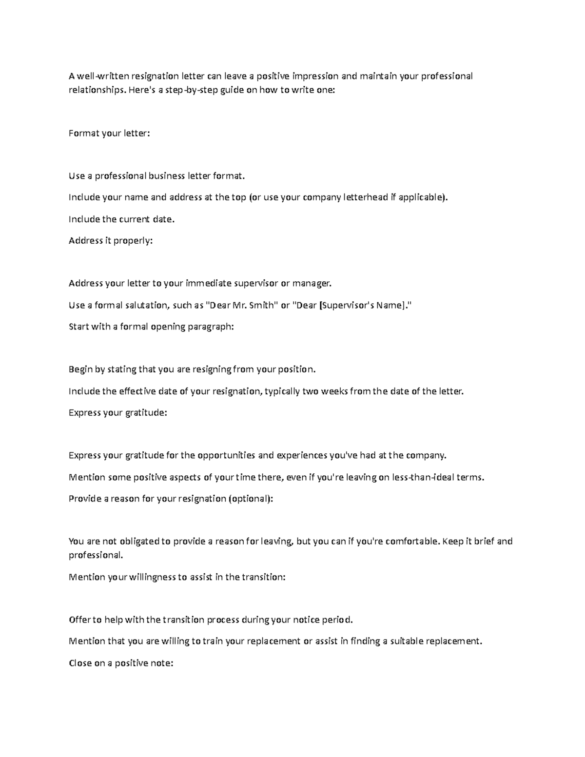 Steps and sample of how to write a Resignation letter - A well-written ...