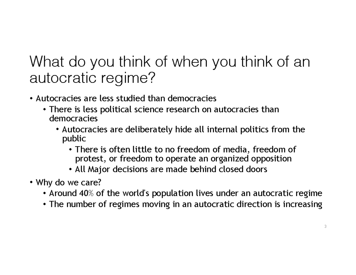 All About Autocracies - What do you think of when you think of an ...