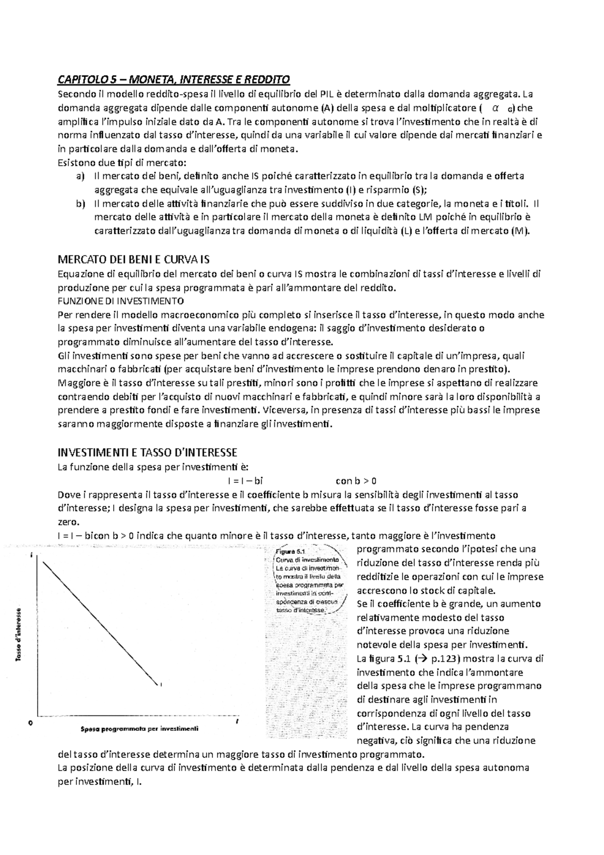 Capitolo 5 - Riassunti Macroeconomia - CAPITOLO 5 MONETA, INTERESSE E ...