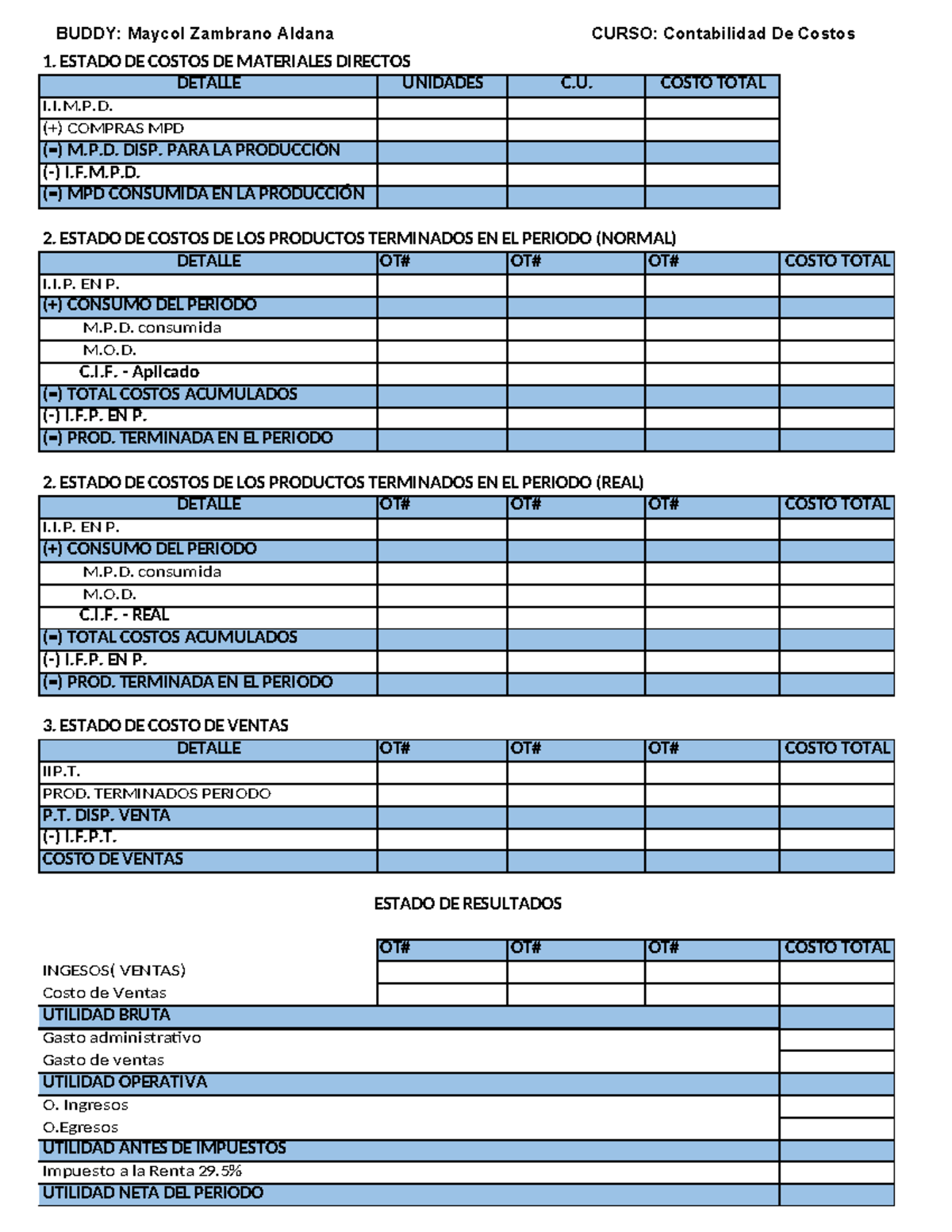 Formato Costeo Ordenes-ZAM - BUDDY: Maycol Zambrano Aldana CURSO ...
