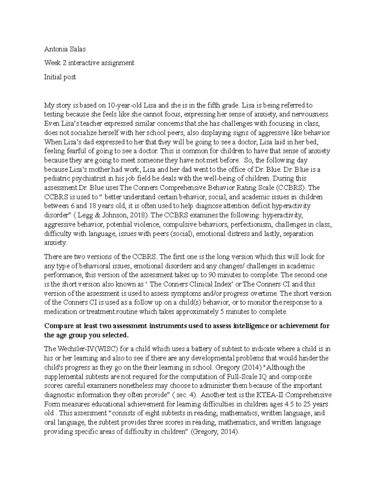 Week 2 interactive assignment initial post - Antonia Salas Week 2 ...