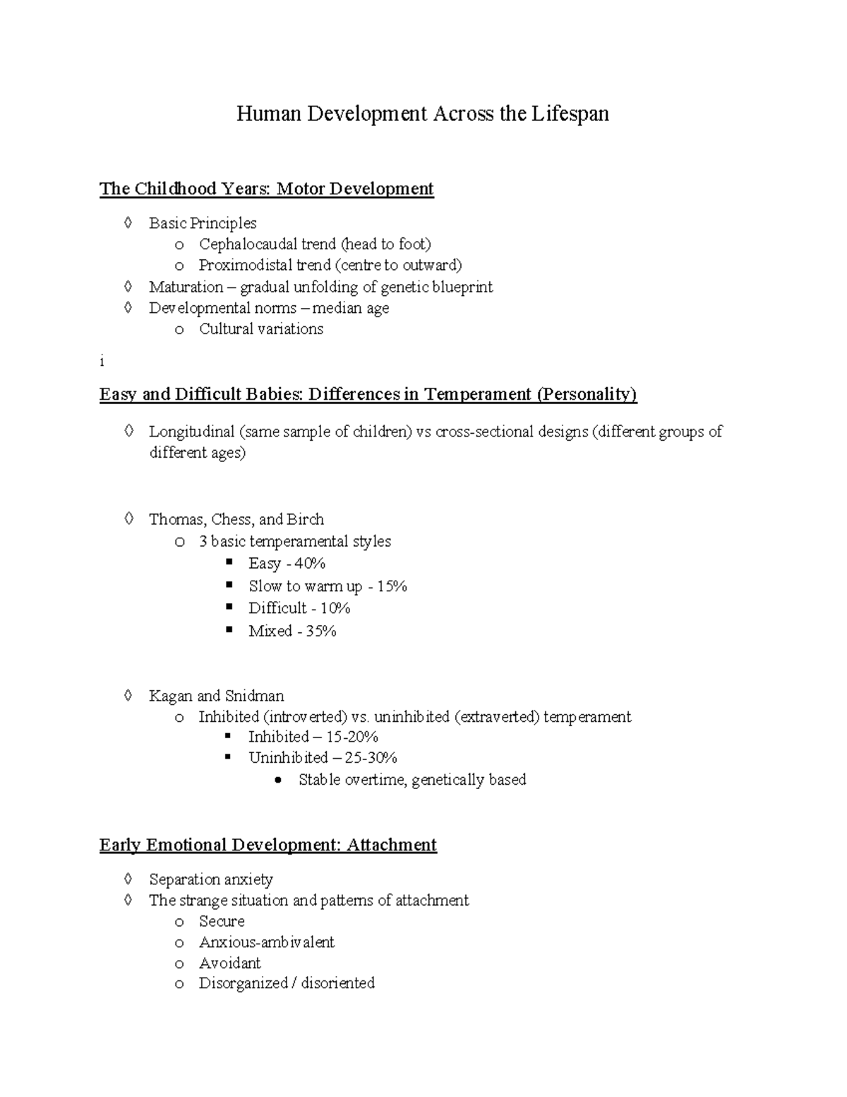 PSYC1002V - Human Development - Human Development Across the Lifespan ...