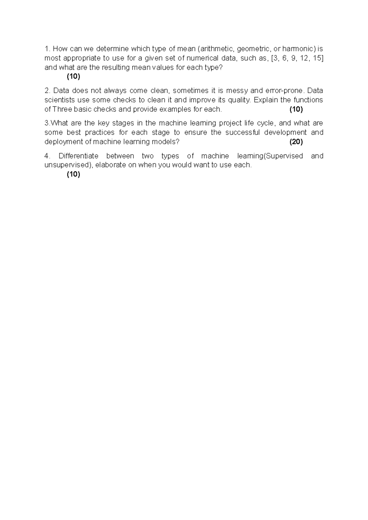 Machine Learning Exersize - How can we determine which type of mean ...