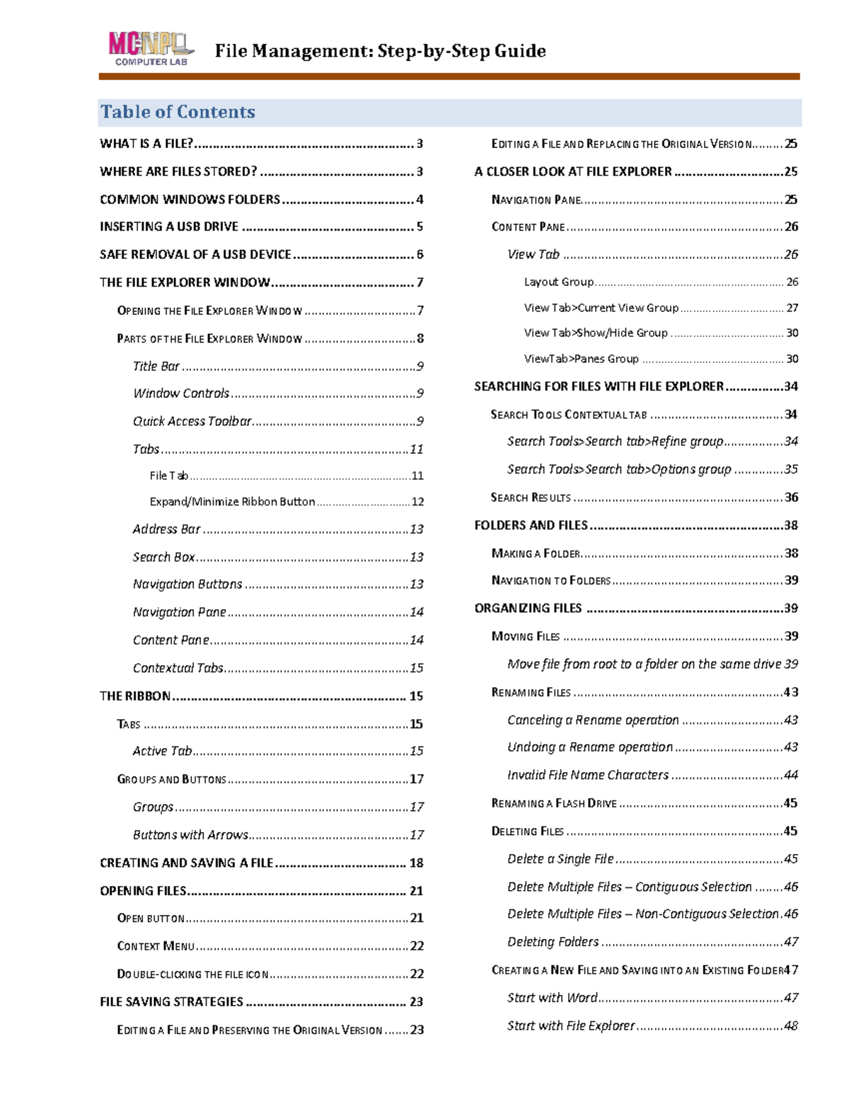 File Management Step-by-Step Guide - - Studocu