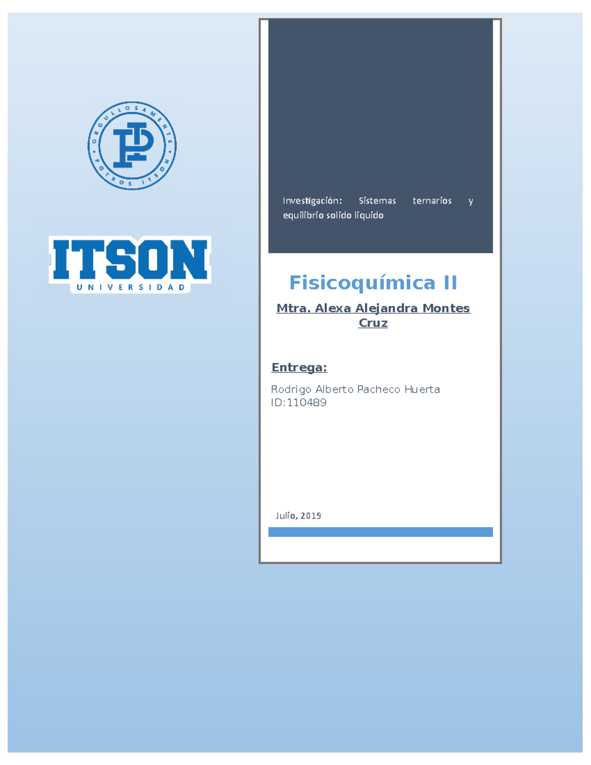 Modelos termodinamicos Uniquac, NTRL - Sistemas ternarios y equilibrio ...