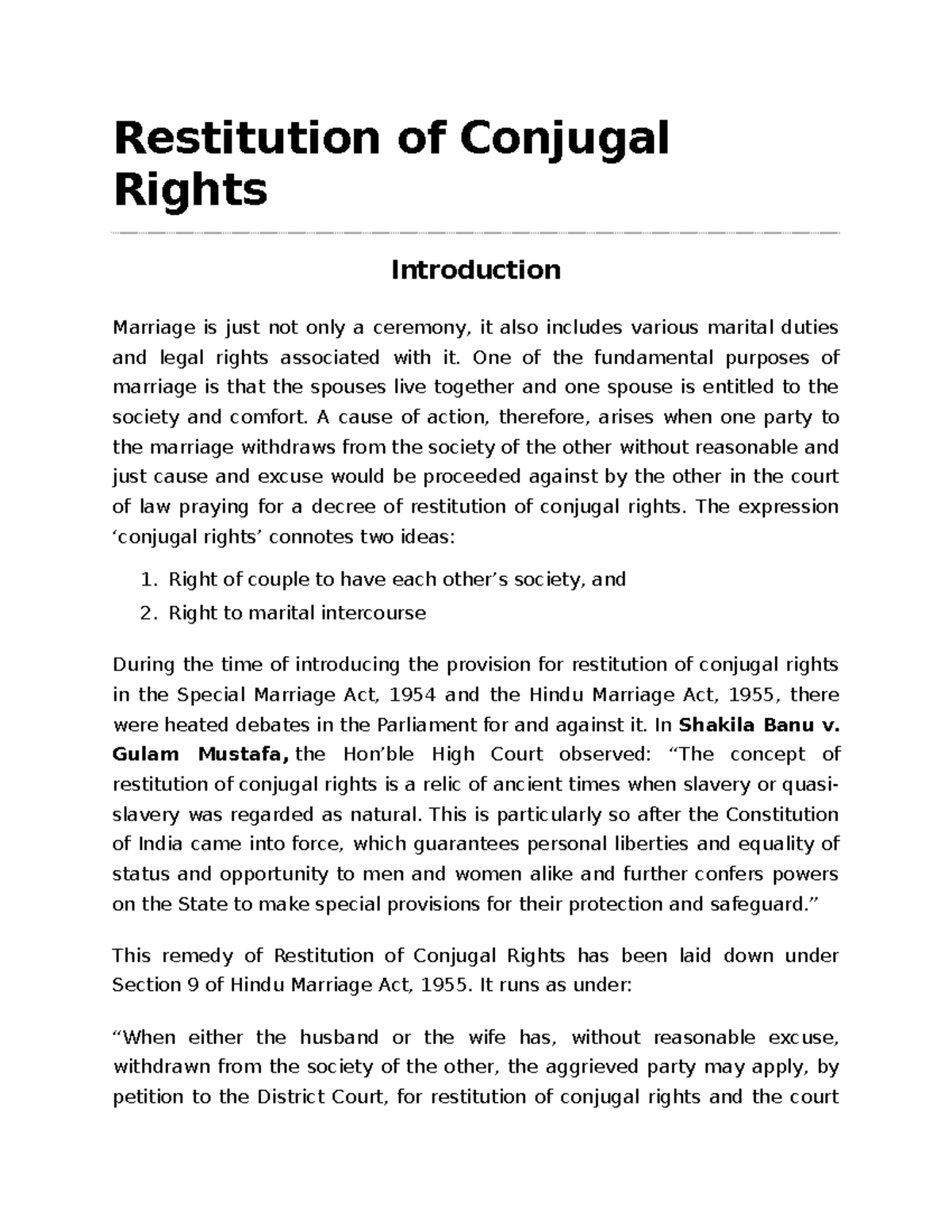 CH-11 Restitution of Conjugal Rights - Restitution of Conjugal Rights ...