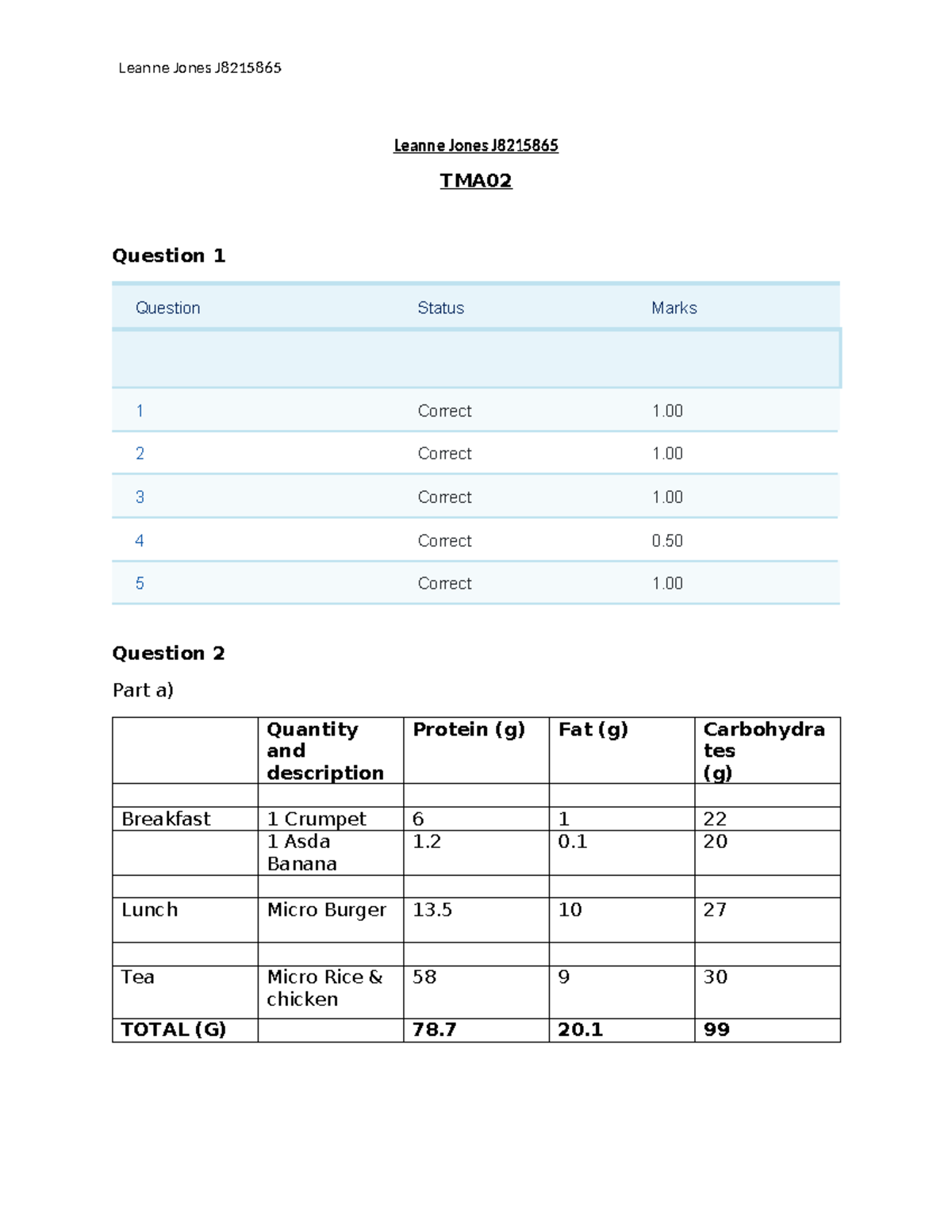 student assessment tma02 - Leanne Jones J TMA Question 1 Question ...