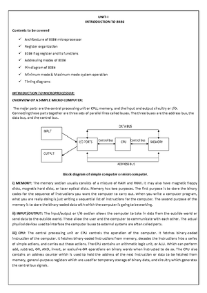 8086 - notes on coa - Architecture of 8086 microprocessor Bus Interface ...