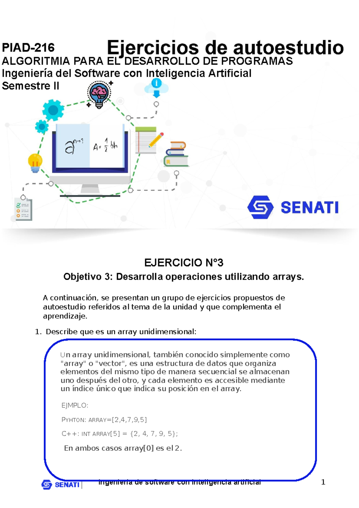 PIAD-216 Ejercicio T003 - Ingeniería de software con inteligencia artificial Algoritmia de - Studocu
