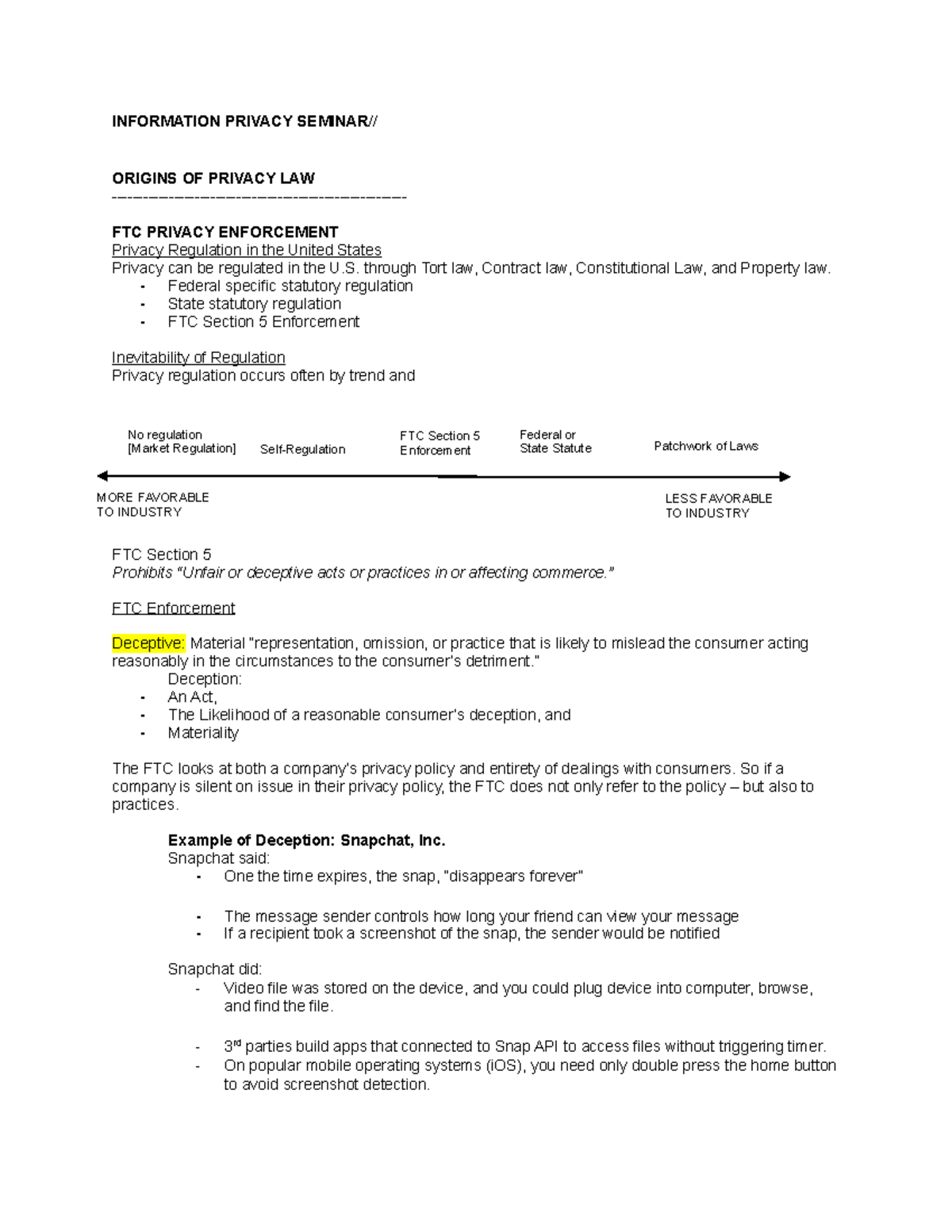 Information Privacy Seminar Outline - INFORMATION PRIVACY SEMINAR ...