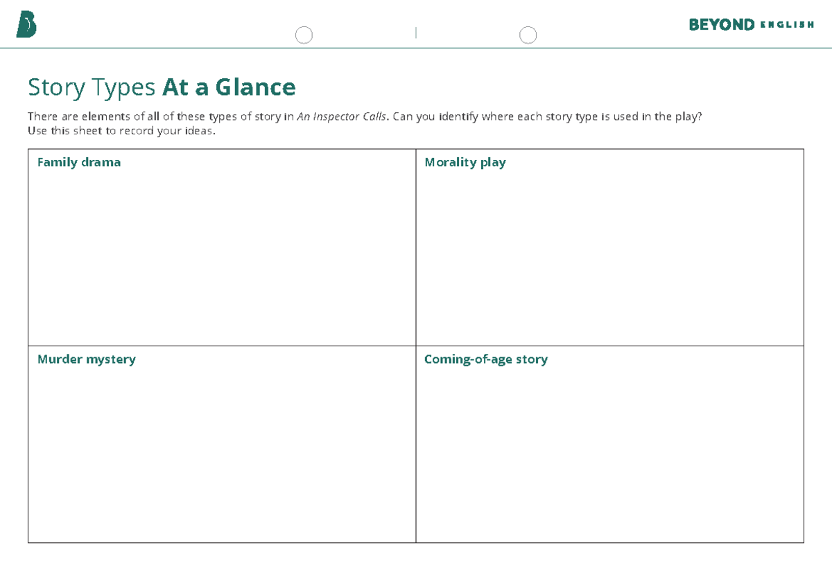 Story Types At a Glance - AIC - Story Types At a Glance There are ...